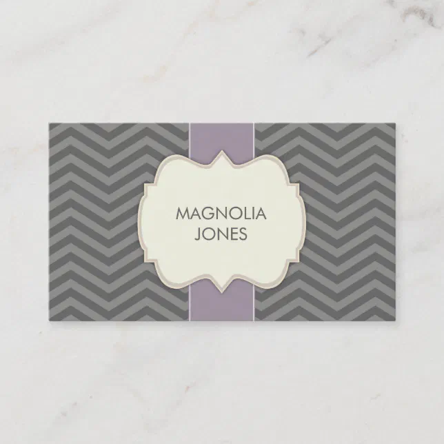 Chic Chevron Vintage Professional Business Card | Zazzle