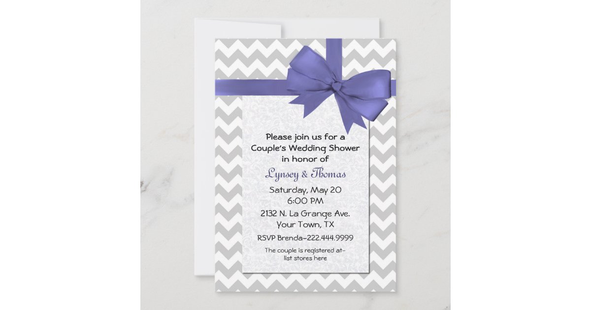 Chic Chevron Wedding Shower Invitation | Zazzle