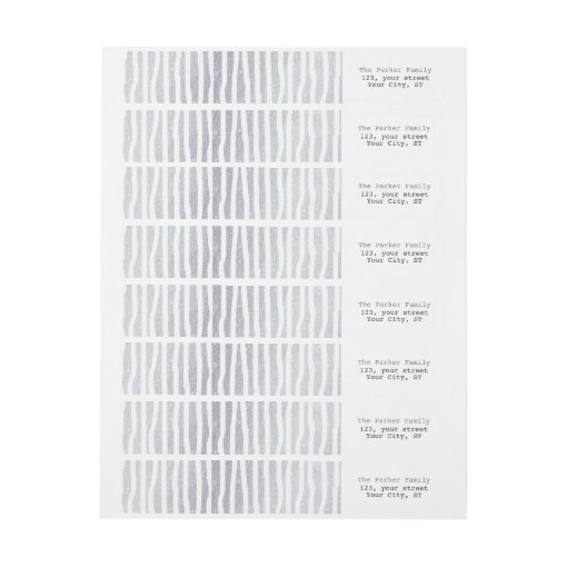 CHIC CHRISTMAS silver wraparound return Wrap Around Label | Zazzle