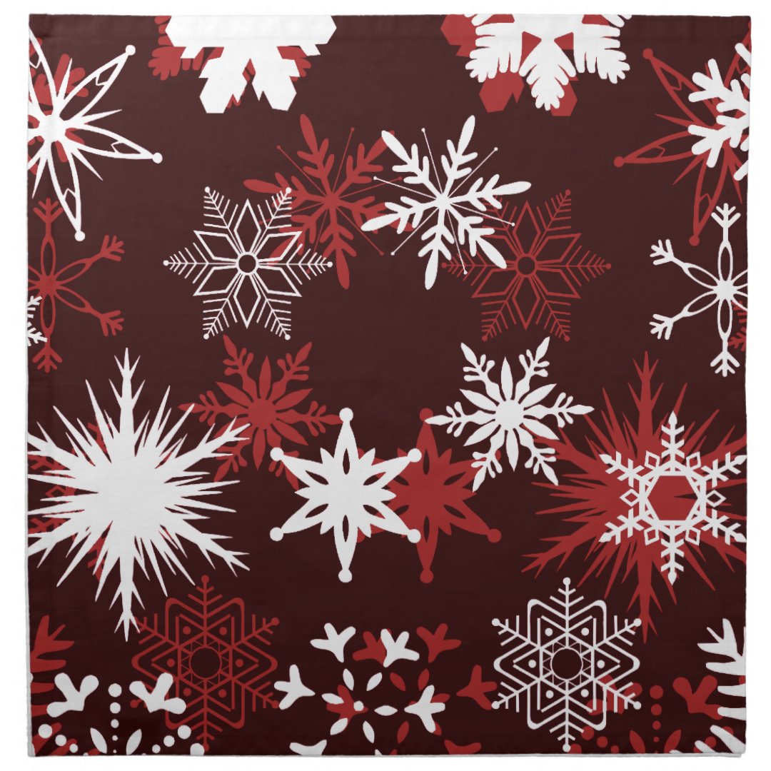 Chic Christmas snowflakes Cloth Napkin | Zazzle