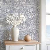 Chic Coastal Under the Sea Periwinkle Coral Reef Wallpaper | Zazzle