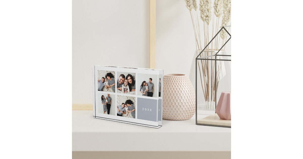 Chic Collage | Year Keepsake Photo Block | Zazzle