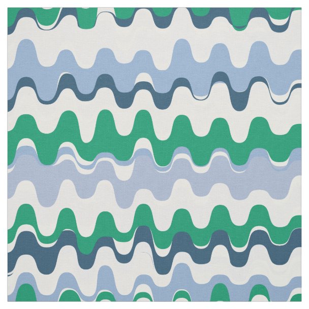 Green wave pattern fabric | Zazzle