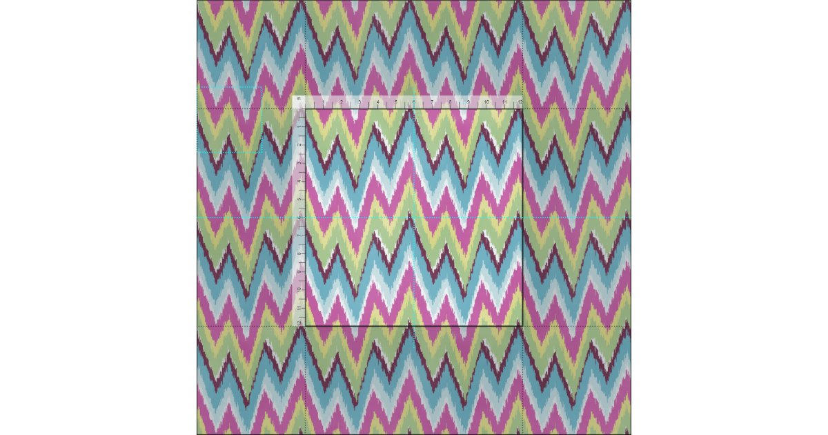Chic colorful ikat tribal chevron pattern fabric | Zazzle