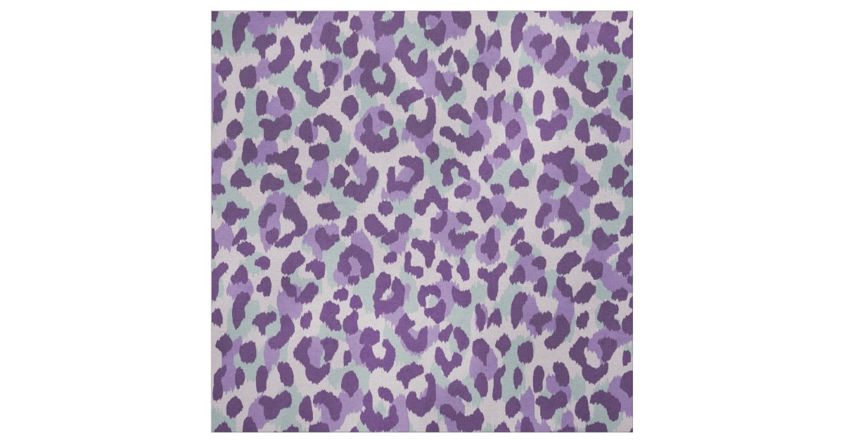 Chic colorful mint purple cheetah print pattern fabric | Zazzle