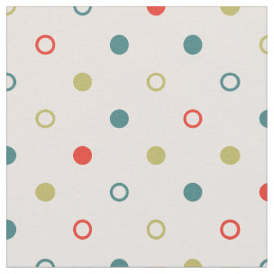 Chic colorful green polka dots pattern monogram fabric | Zazzle