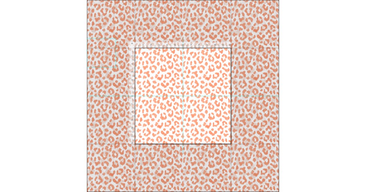 Chic colorful peach orange cheetah print pattern fabric | Zazzle