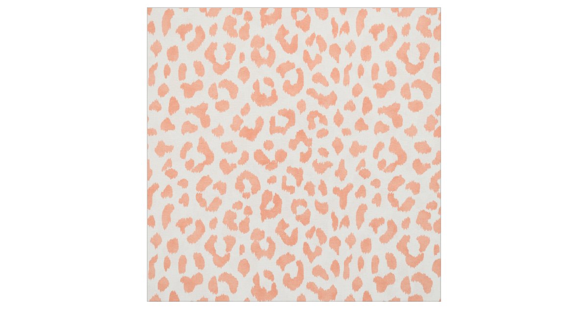 Chic colorful peach orange cheetah print pattern fabric | Zazzle