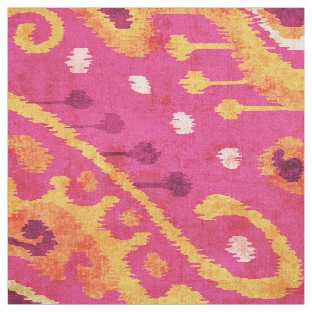 Paisley Pattern Red Yellow Teal Fabric | Zazzle.com