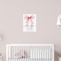 Chic Coquette Pink Bow Bridal Shower Welcome Poster | Zazzle