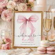 Chic Coquette Pink Bow Bridal Shower Welcome Poster | Zazzle