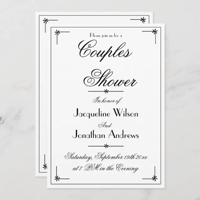 Chic Couples Shower Elegant Custom Script Cool Invitation | Zazzle