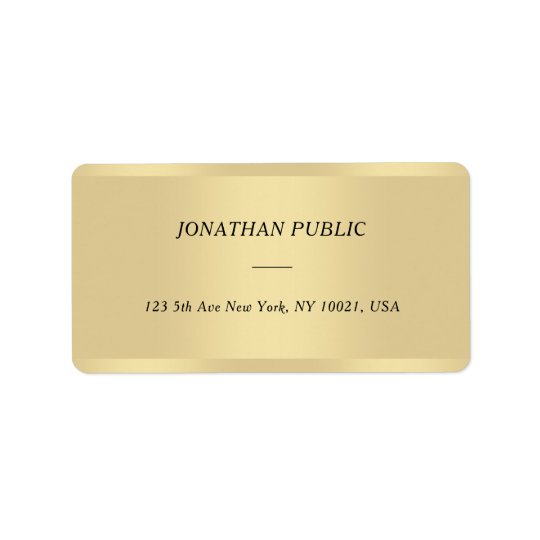 Chic Cursive Font Name Template Gold Address Label | Zazzle