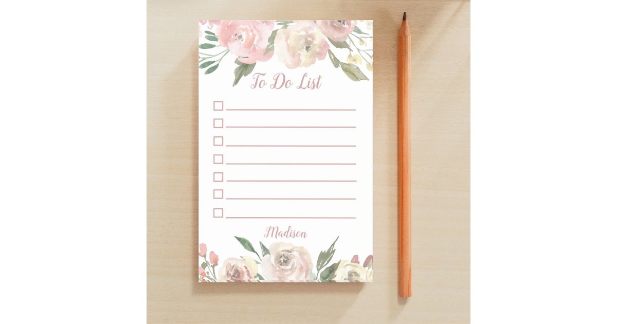 Chic Custom Floral To Do List Post-it Notes | Zazzle