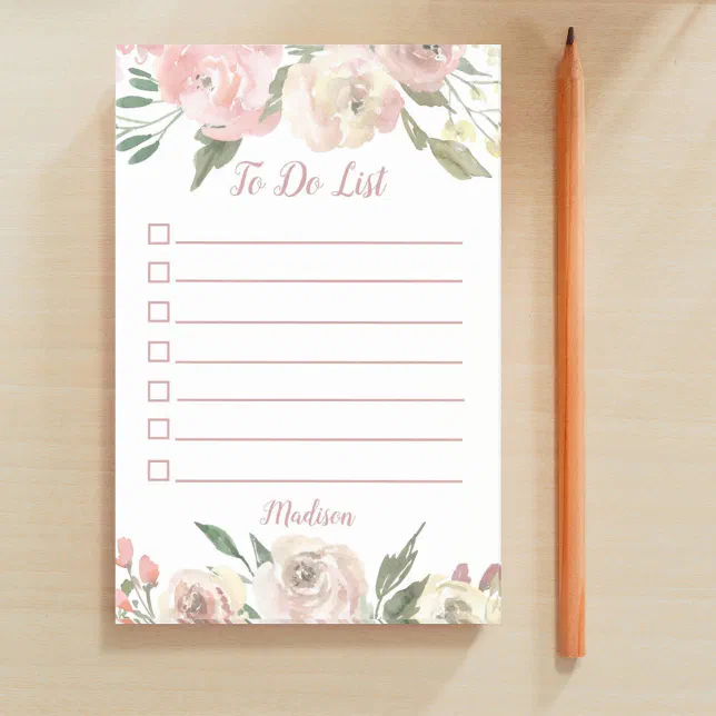 Chic Custom Floral To Do List Post-it Notes | Zazzle