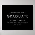 Chic Dark Black Congratulations Graduate Poster | Zazzle