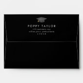 Chic Dark Black Graduation Announcement Envelope | Zazzle