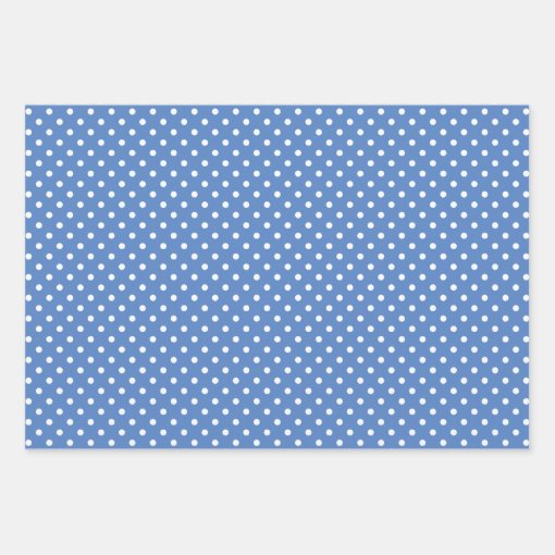 Chic Dark Light Blue White Polka Dots Pattern Wrapping Paper Sheets ...