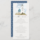 Chic Dusky Aqua Blue Lighthouse Mountain Wedding Menu | Zazzle