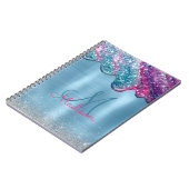 Chic dusty blue purple drips dripping monogram notebook | Zazzle