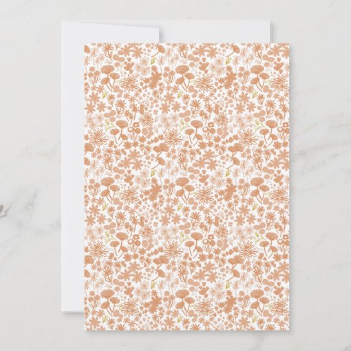 Chic Dusty Pink Ditzy Floral Wedding Invitation | Zazzle