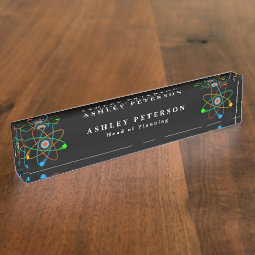 Chic Elegant Atomic Structure Science Desk Name Plate | Zazzle