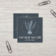 Chic Elegant Botanical Quill Logo Notary Public Square Business Card ...