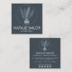 Chic Elegant Botanical Quill Logo Notary Public Square Business Card ...
