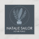 Chic Elegant Botanical Quill Logo Notary Public Square Business Card ...