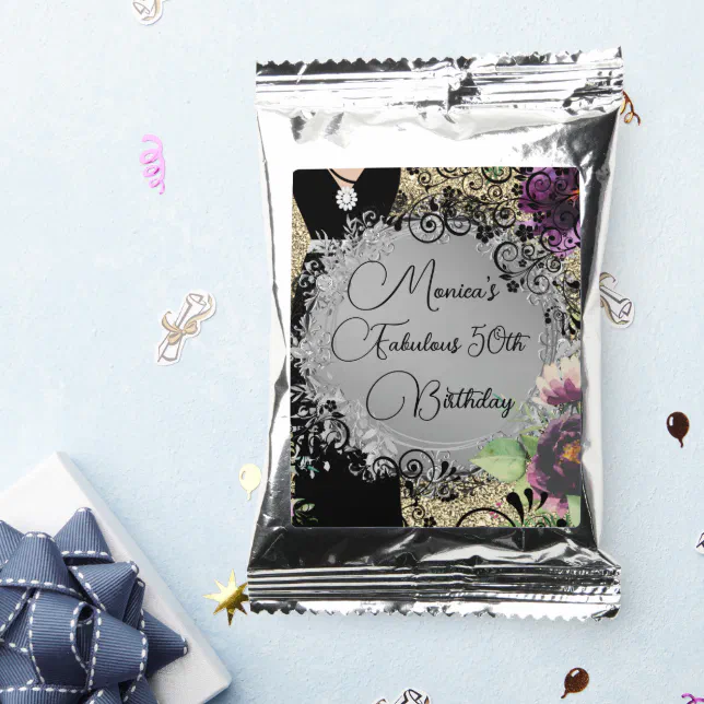 Chic Elegant Fabulous 50th Birthday Customized Coffee Drink Mix | Zazzle
