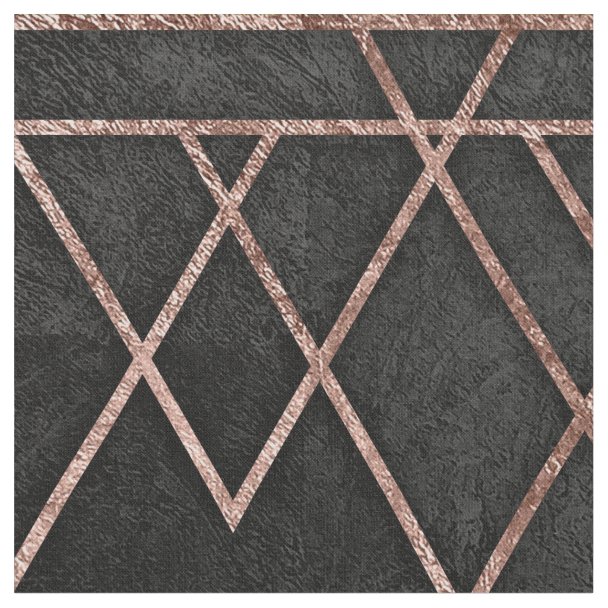 Gold on Black Art Deco Geometric Pattern Fabric | Zazzle.com