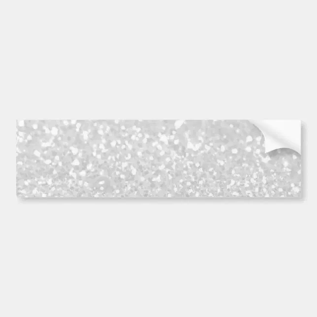 chic elegant glamour White Faux Glitter Bumper Sticker | Zazzle
