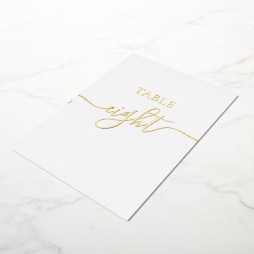 Chic elegant Gold chart wedding table number | Zazzle