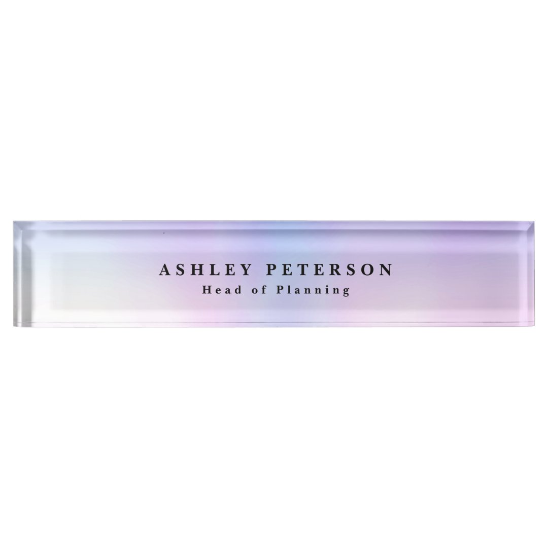 Chic Elegant Pearl Background Desk Name Plate | Zazzle
