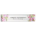 Chic Elegant Pink Floral Desk Name Plate | Zazzle