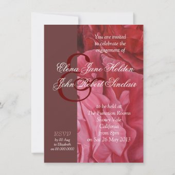 Chic elegant red roses engagement party invites | Zazzle