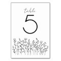 Chic Elegant Wildflower Simple Rustic Custom Table Number | Zazzle
