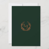 Chic Emerald Copper Calligraphy Monogram Wedding Invitation | Zazzle