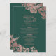 Chic Emerald Green Rose Gold Floral Wedding Program | Zazzle