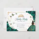 Chic Emerald Green Roses Gold Quinceanera Reply RSVP Card | Zazzle
