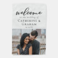 Chic Engagement Couple Photo Wedding Welcome Garden Flag | Zazzle