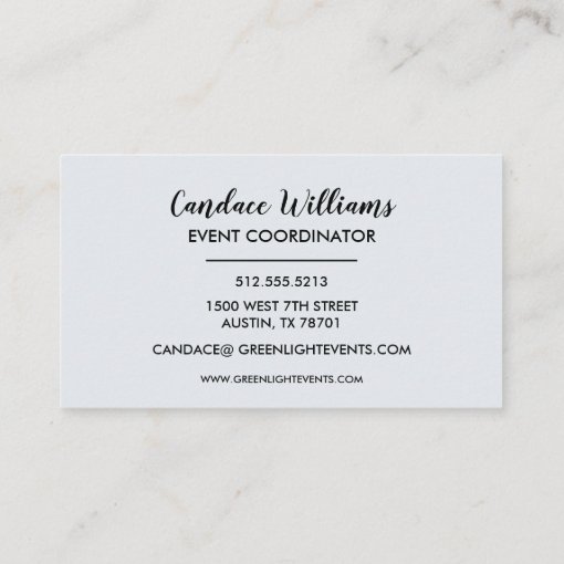 Chic Event Coordinator Party Planning Flower White Business Card | Zazzle