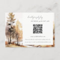 Chic Fall Autumn Landscape Wedding QR Code RSVP Enclosure Card | Zazzle