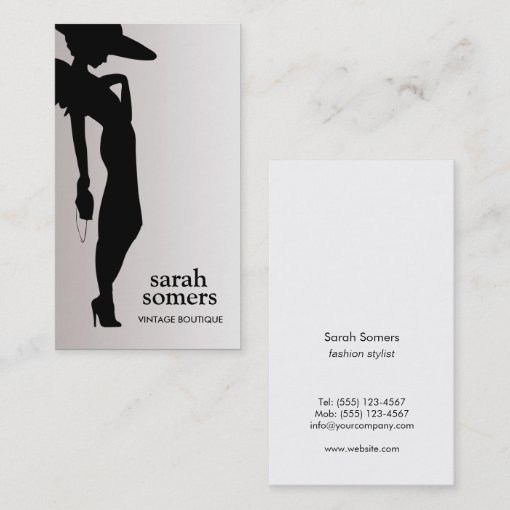 Chic Fashion Model Consignment Boutique Business Card | Zazzle