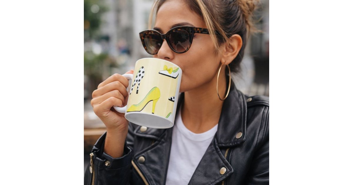 Chic Fashion Stylish High Heels Yellow Coffee Mug | Zazzle