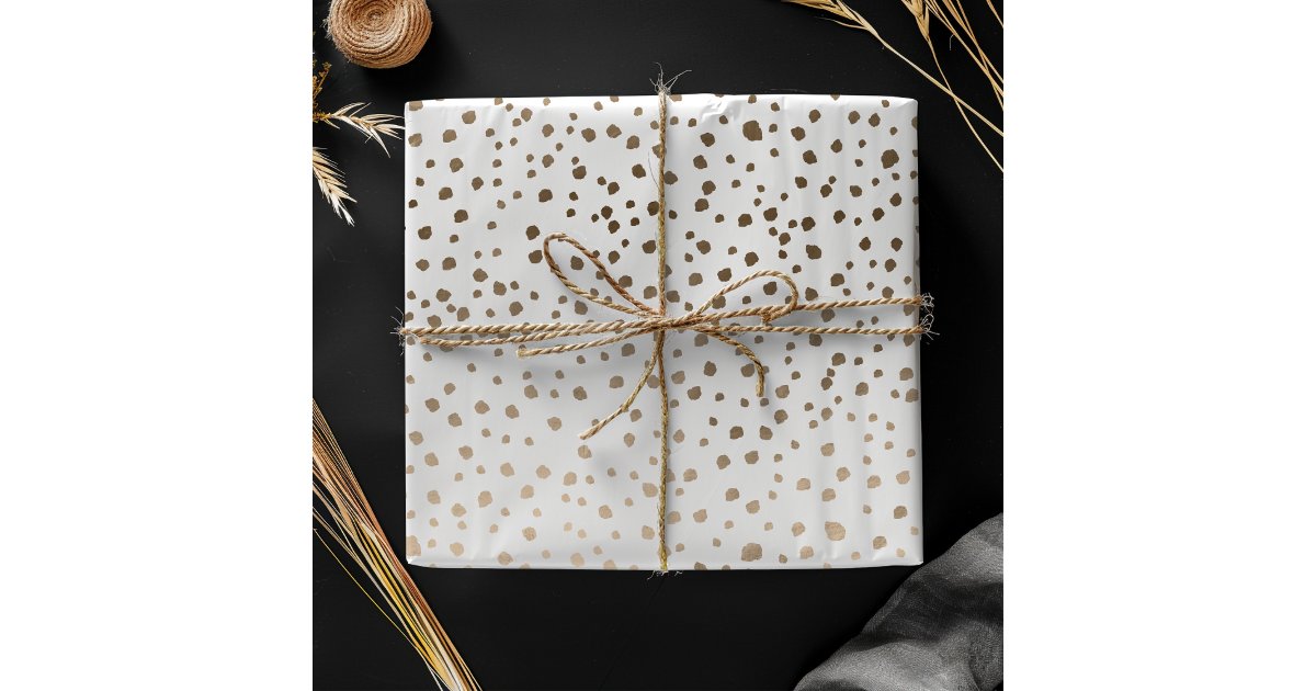 Chic Faux Gold Dot Pattern Wrapping Paper Sheets | Zazzle
