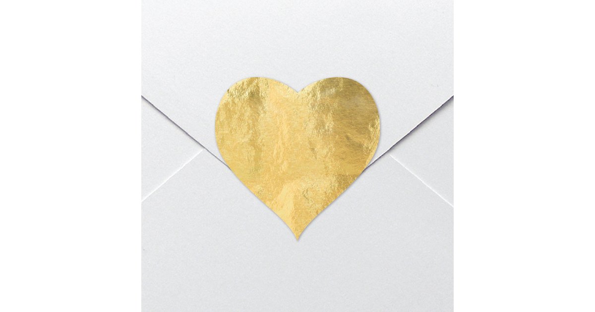 Chic Faux Gold Foil Heart Stickers | Zazzle