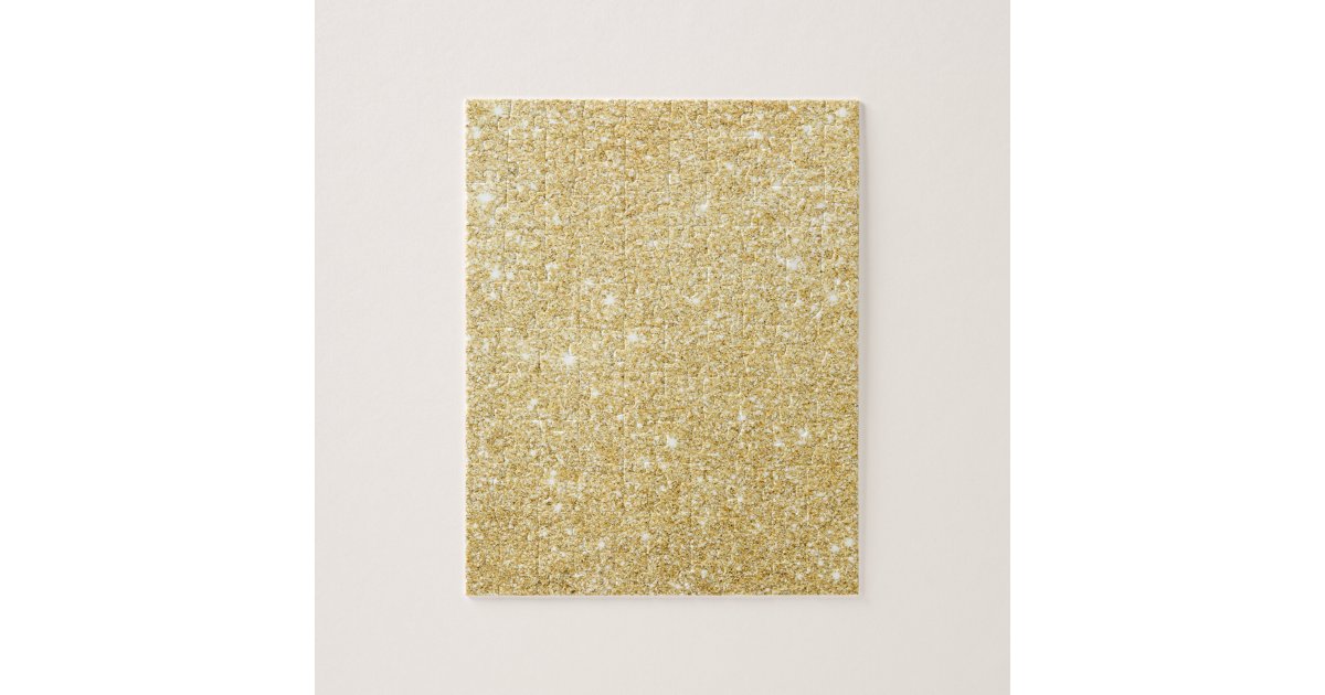 Chic Faux Gold Glitter Luxury Puzzle | Zazzle