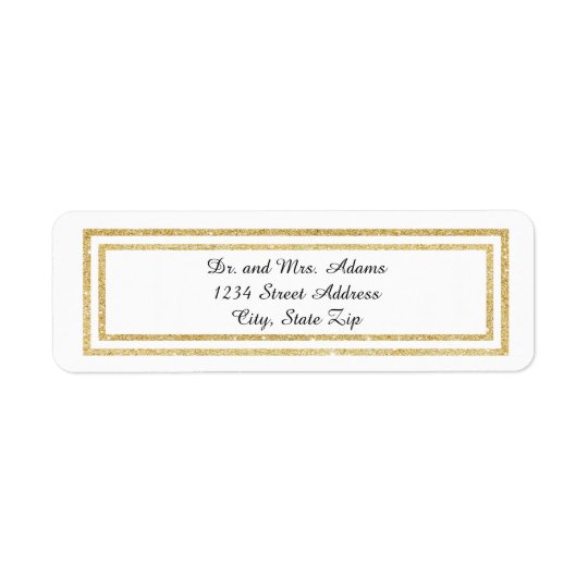 Chic Faux Gold Glitter Trim - Address Label | Zazzle.com