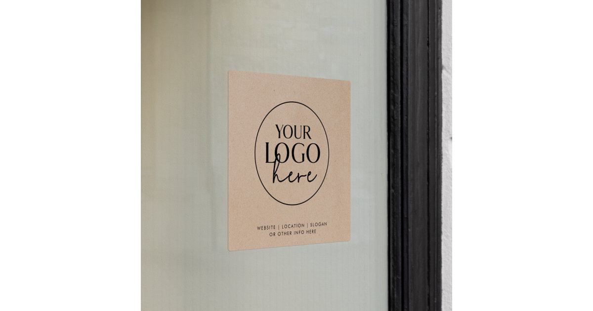 Chic Faux Kraft Business Custom Logo Window Cling | Zazzle